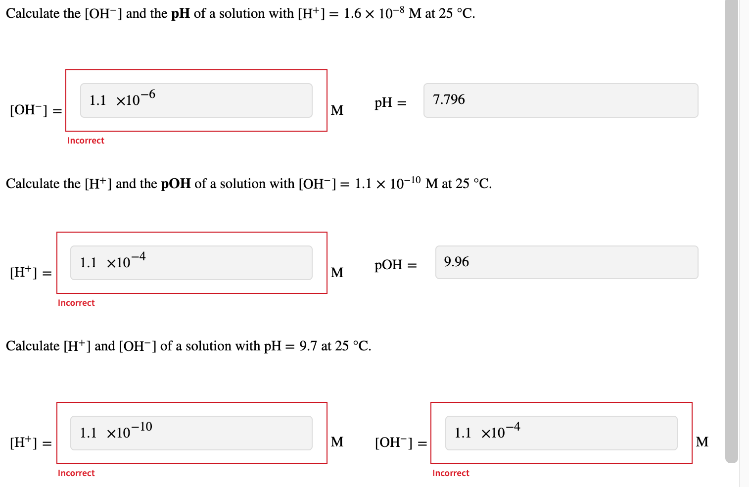 Solved Calculate the [OH-] and the pH of a solution with | Chegg.com
