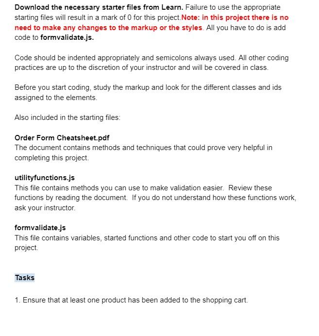 Solved Download the necessary starter files from Learn. | Chegg.com