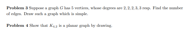 Solved Problem 3 Suppose a graph G has 5 vertices, whose | Chegg.com