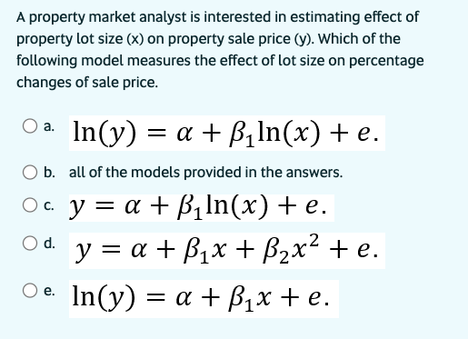 Solved A property market analyst is interested in estimating | Chegg.com