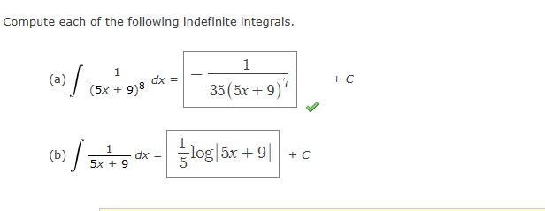 Solved Compute each of the following indefinite | Chegg.com
