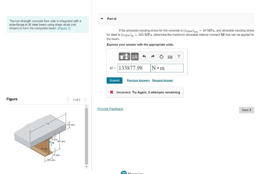 The low strength concrete floor slab is integrated | Chegg.com
