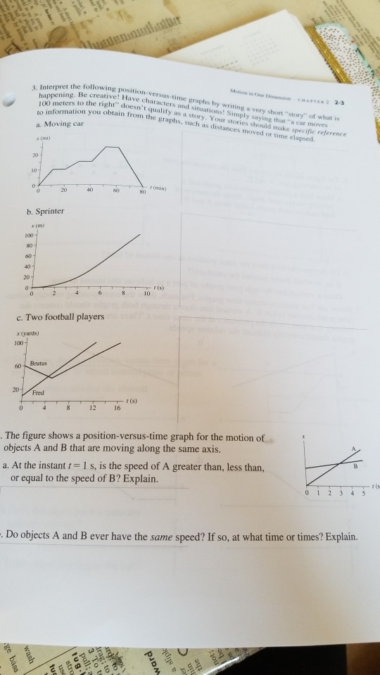 Solved Motion in One Dimension 2 2.1 Describing Motion | Chegg.com