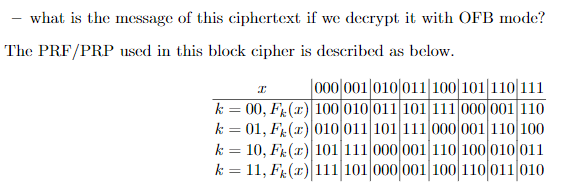 Problem 5 (1 point). Given a ciphertext c= (IV, | Chegg.com
