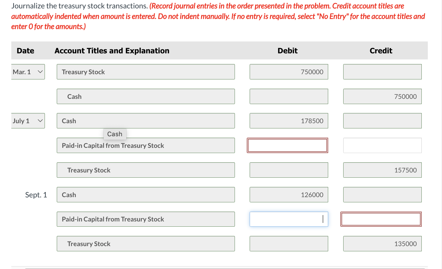 Solved Journalize the treasury stock transactions. (Record | Chegg.com