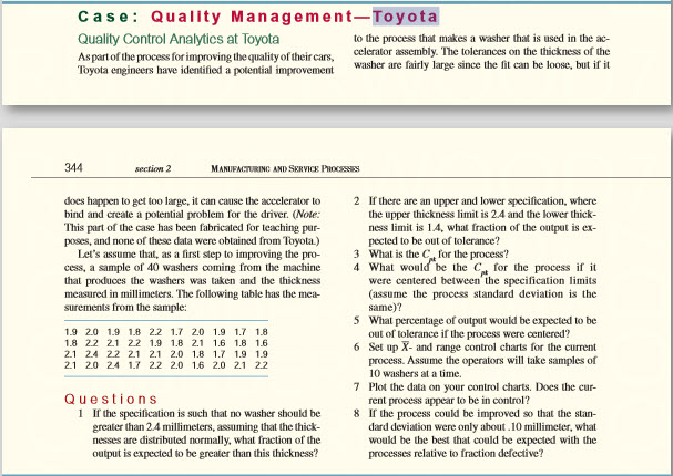 Case: Quality Management-Toyota Quality Control | Chegg.com