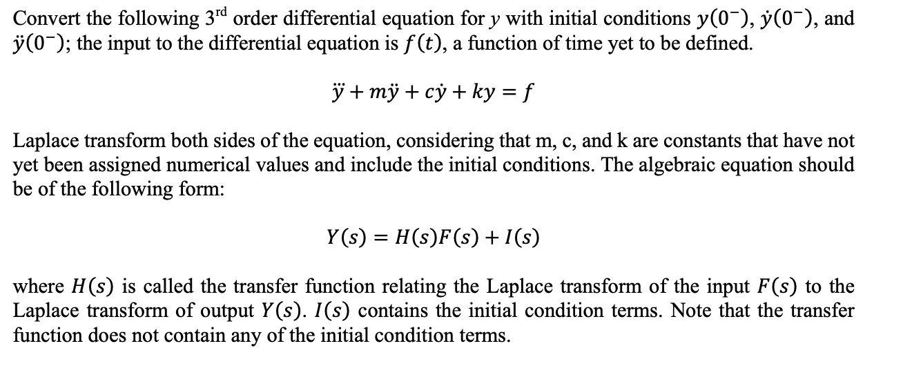 Solved Convert the following 3rd ﻿order differential | Chegg.com