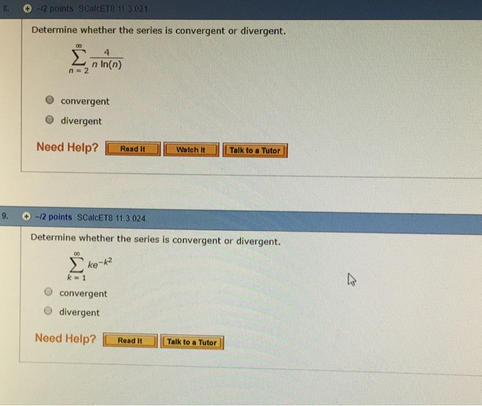 Solved 12 points SCalcET8 1113.021 Determine whether the | Chegg.com Solved 12 points SCalcET8 1113.021 Determine whether the | Chegg.com
