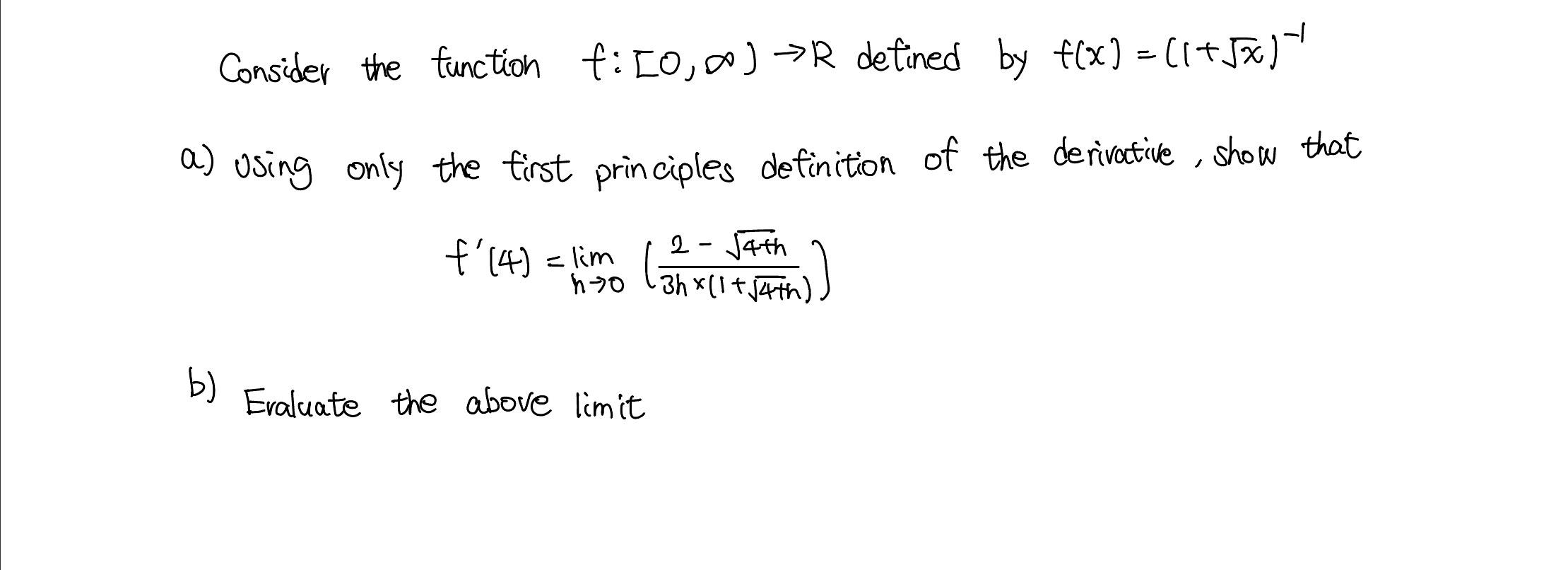 Solved Consider the function f:[0,∞)→R defined by | Chegg.com