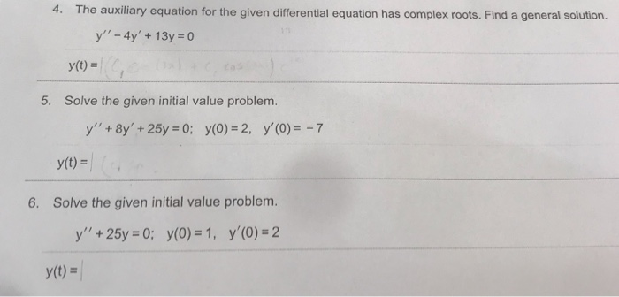 Solved 4. The auxiliary equation for the given differential | Chegg.com