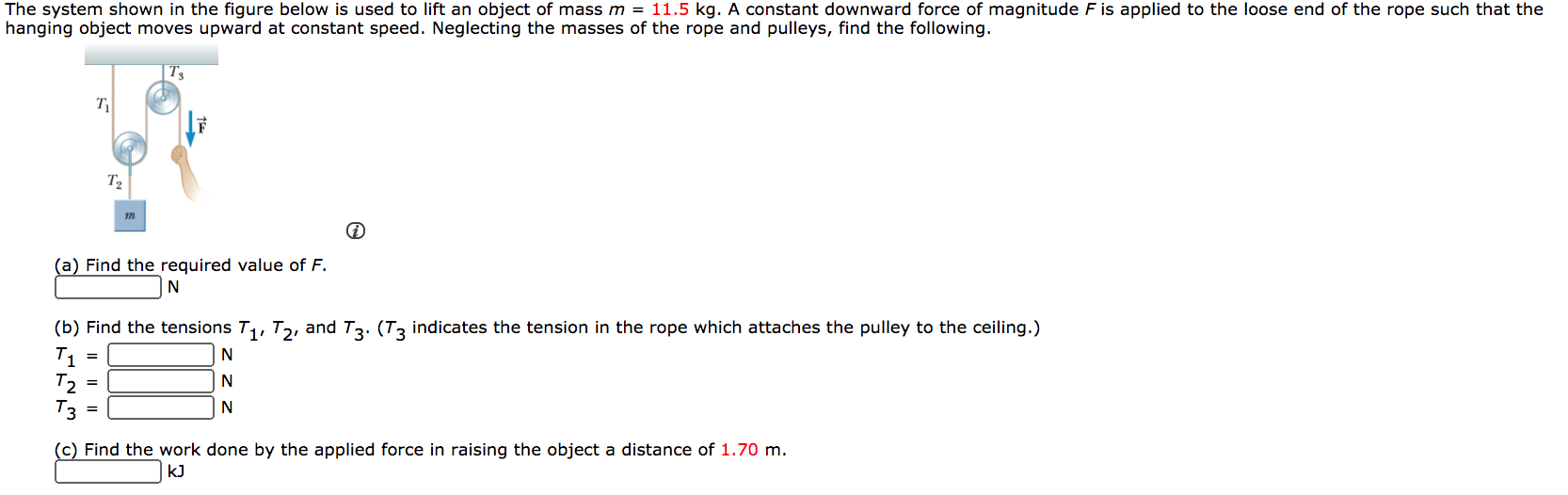 Solved The system shown in the figure below is used to lift | Chegg.com