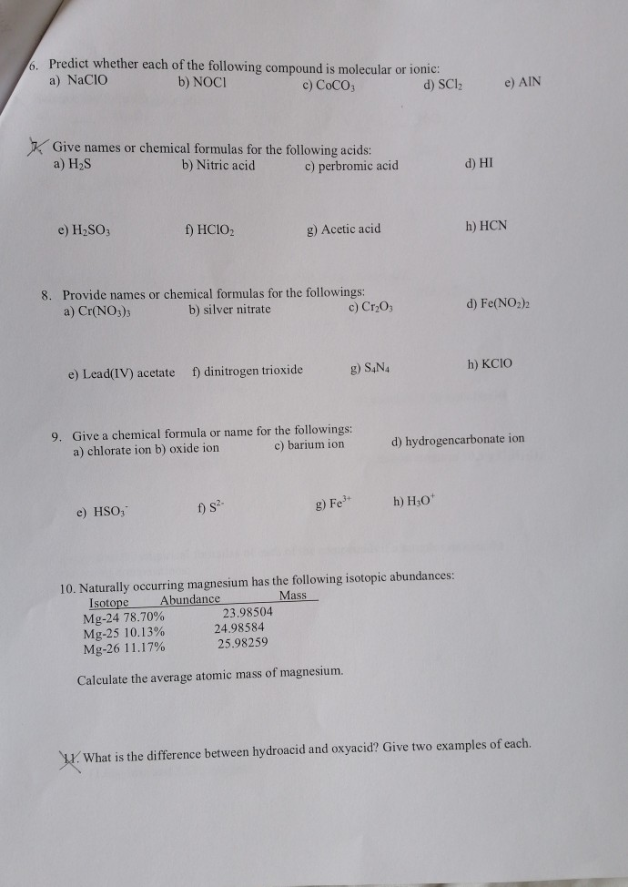 Solved Predict whether each of the following compound is | Chegg.com