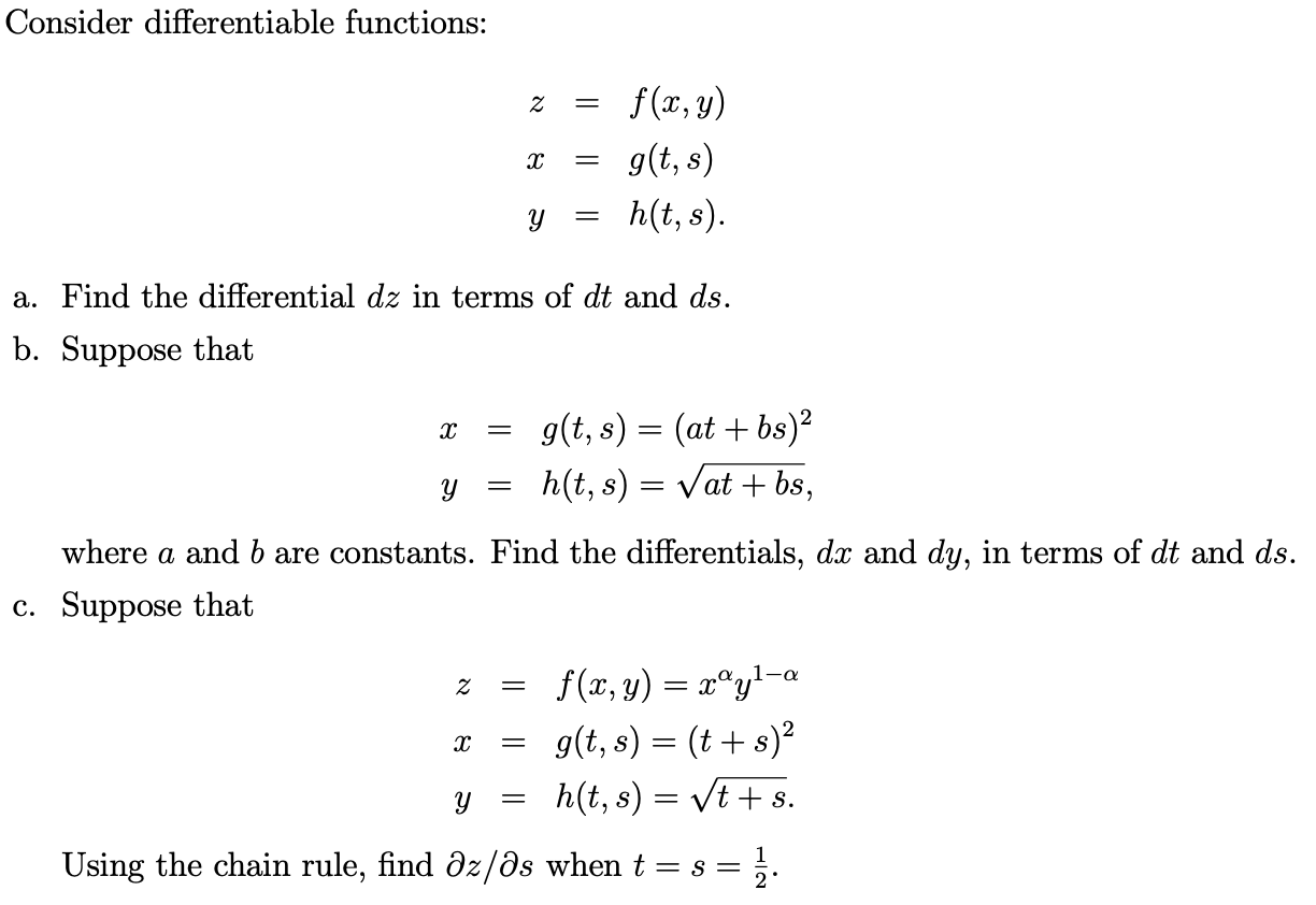 Solved Consider differentiable | Chegg.com