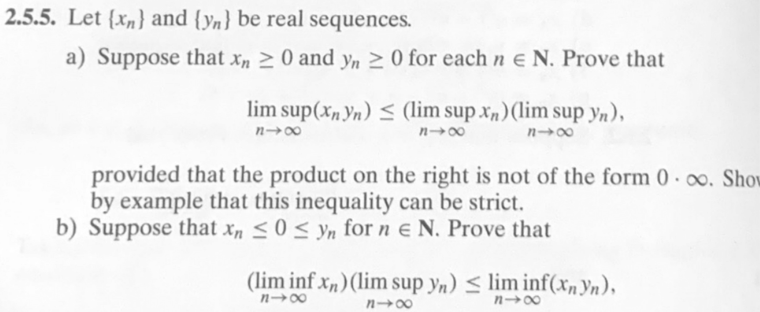 5.5. Let {xn} and {yn} be real sequences. a) Suppose | Chegg.com