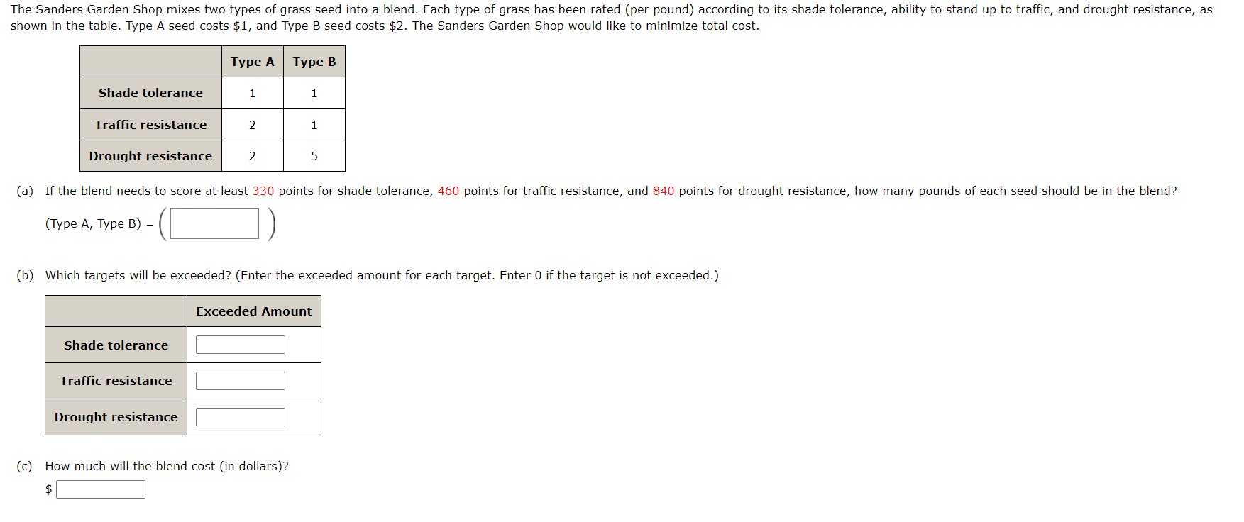 Solved ( Type A, Type B) =() (b) Which targets will be | Chegg.com