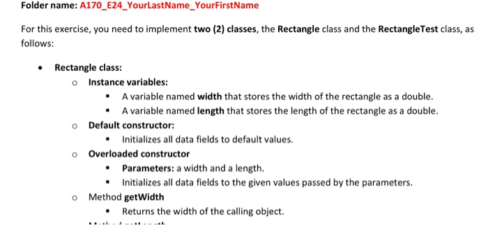 Solved Folder name: A170 E24YourLastName_YourFirstName For | Chegg.com