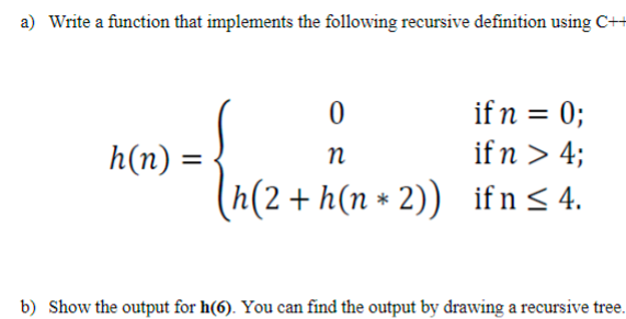 Solved a) Write a function that implements the following | Chegg.com