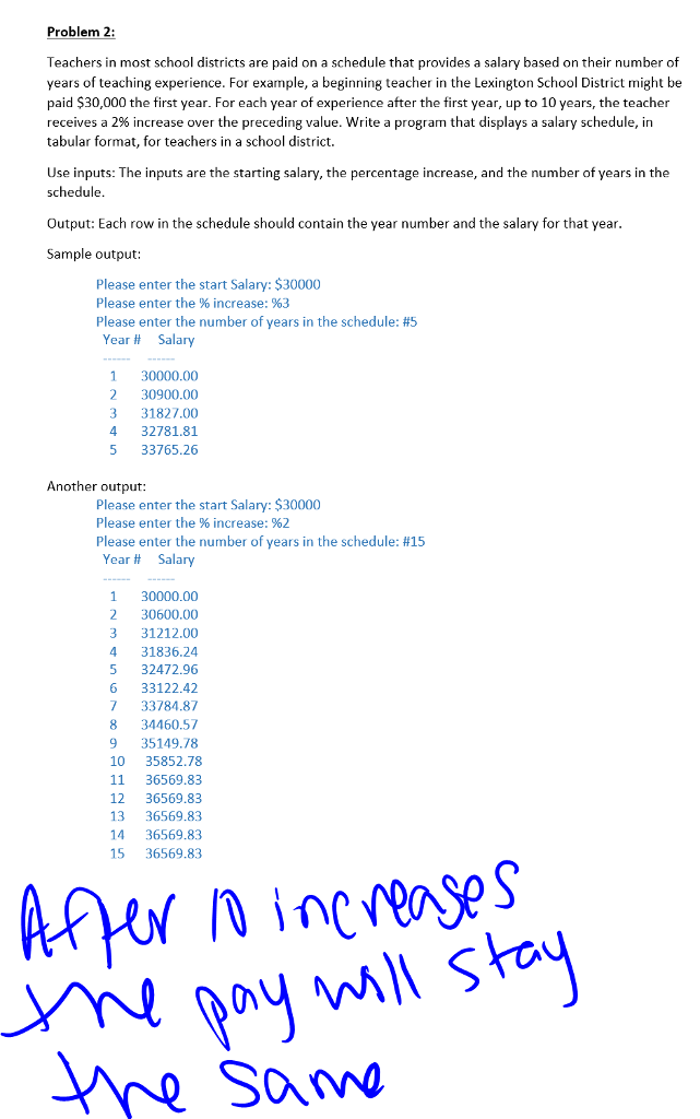 Solved Problem 2: Teachers in most school districts are paid | Chegg.com
