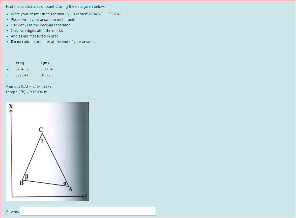 Solved Find the coordinates of point C using the data given | Chegg.com
