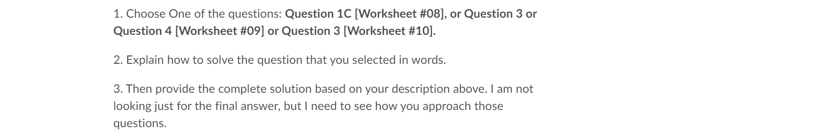 Solved 1. Choose One of the questions: Question 1C | Chegg.com