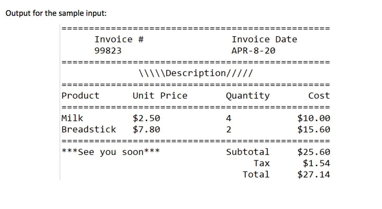 Solved Design and implement an application for a cashier to | Chegg.com