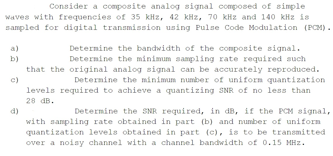 Solved Consider a composite analog signal composed of simple | Chegg.com