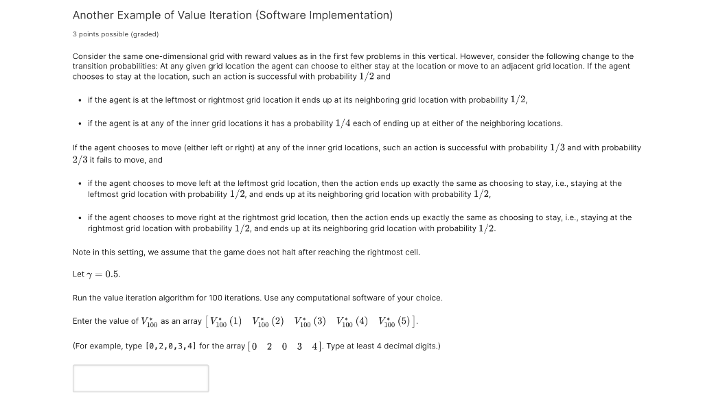 Recall From Lecture The Value Iteration Update Rule