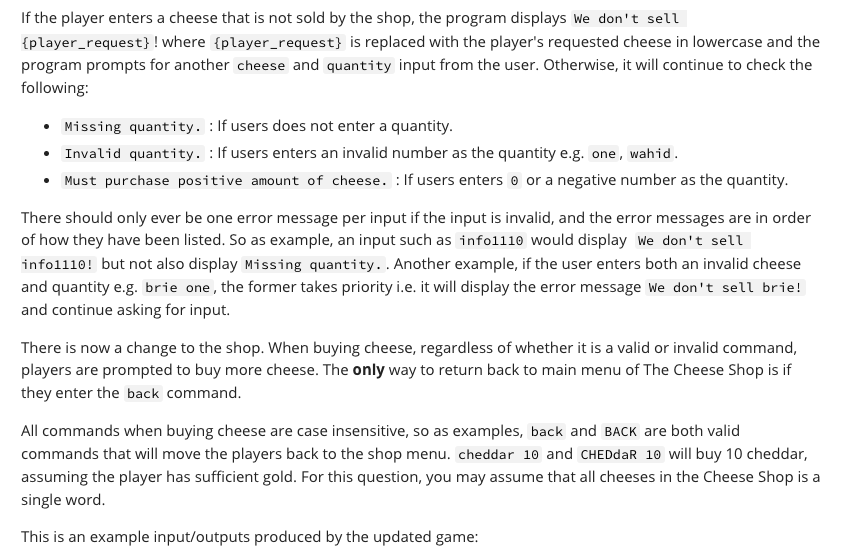 Solved The Cheese Shop now carries two additional type of | Chegg.com