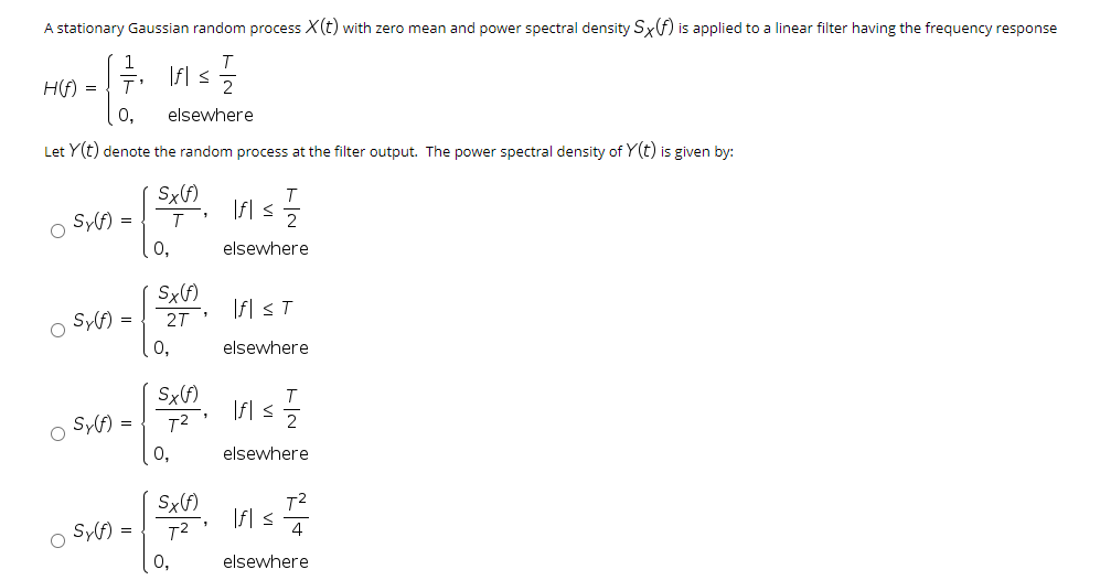 Solved A stationary Gaussian random process X(t) with zero | Chegg.com