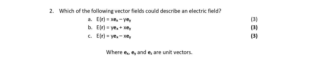 Solved 2. Which of the following vector fields could | Chegg.com