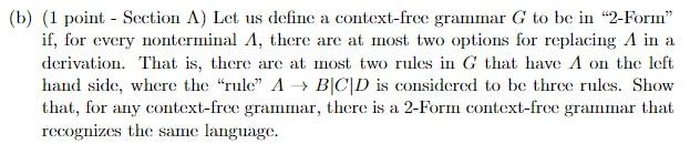 Solved a (b) (1 point - Section A) Let us define a | Chegg.com