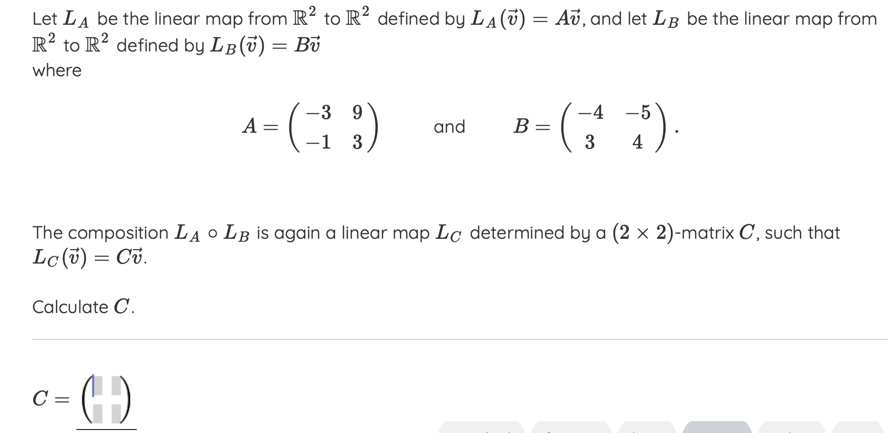 Solved Let LA be the linear map from R2 to R2 defined by | Chegg.com