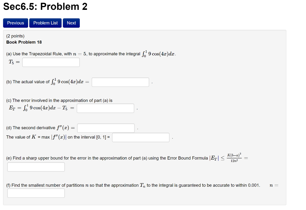 Solved Sec6.5: Problem 2 Previous Problem List Next (2 | Chegg.com
