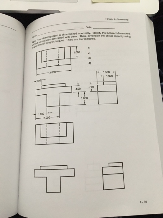 Solved The following object is dimensioned incorrectly. | Chegg.com
