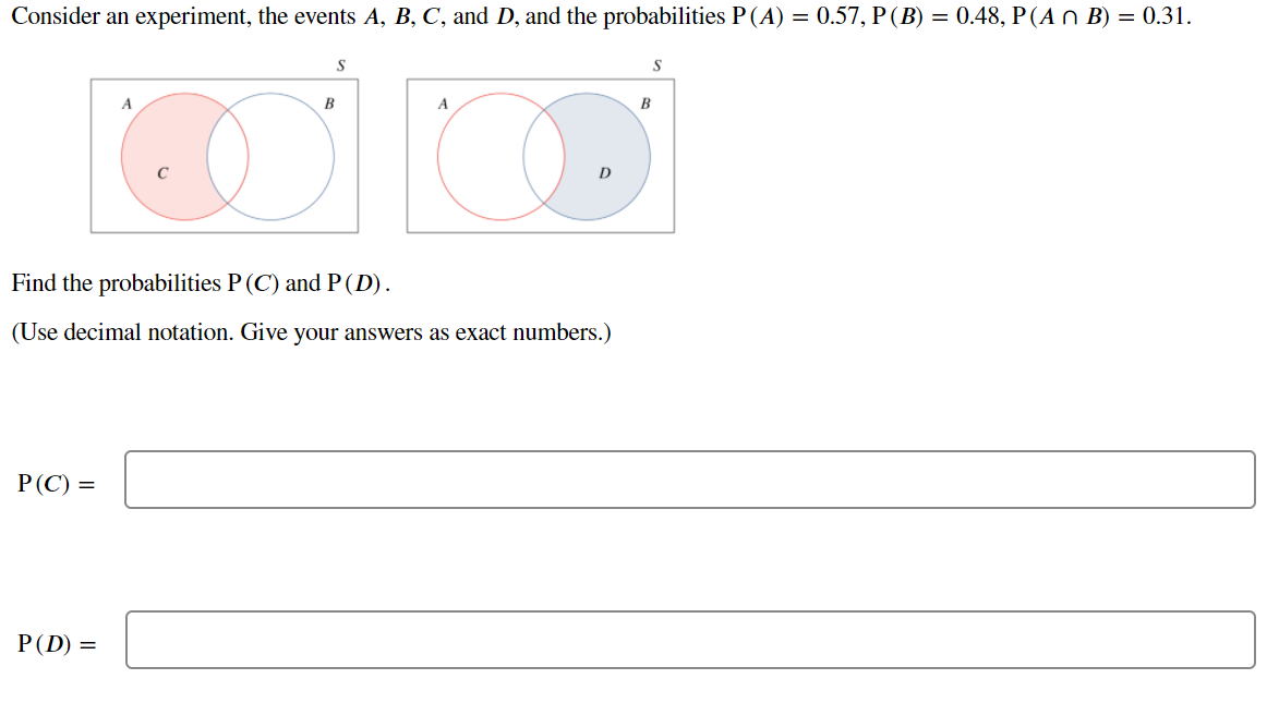 Solved Consider an experiment, the events A, B, C, and D, | Chegg.com