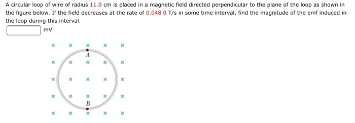 Solved A circular loop of wire of radius 11.0 cm is placed | Chegg.com