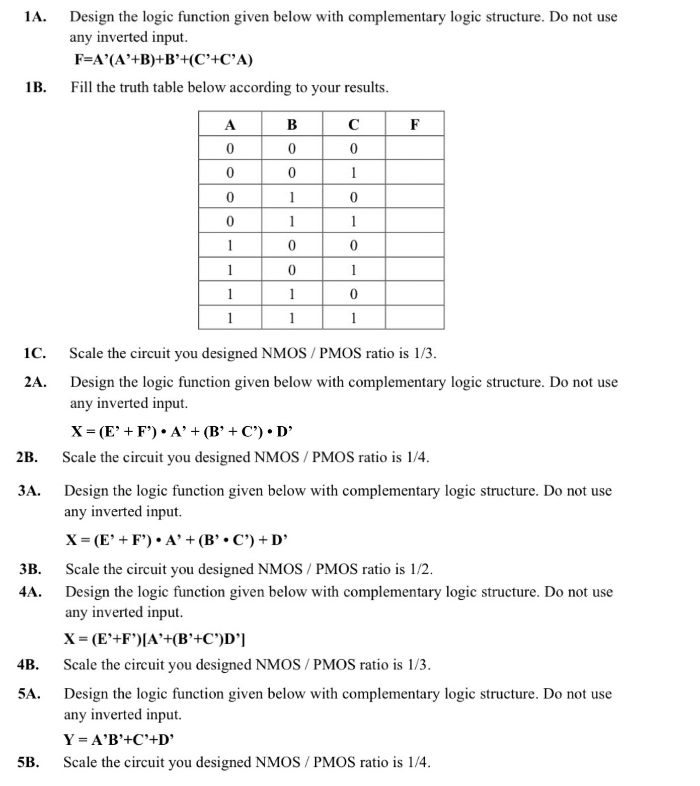 1A. ﻿Design the logic function given below with | Chegg.com