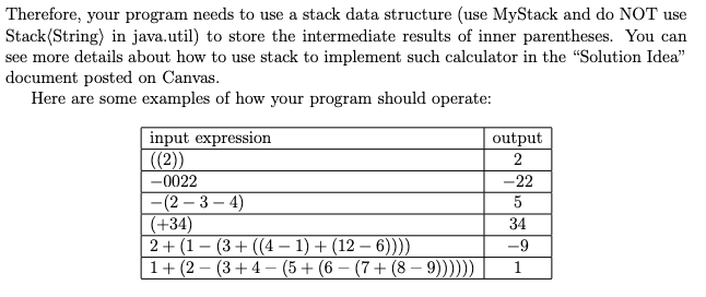 Solved Therefore, your program needs to use a stack data | Chegg.com
