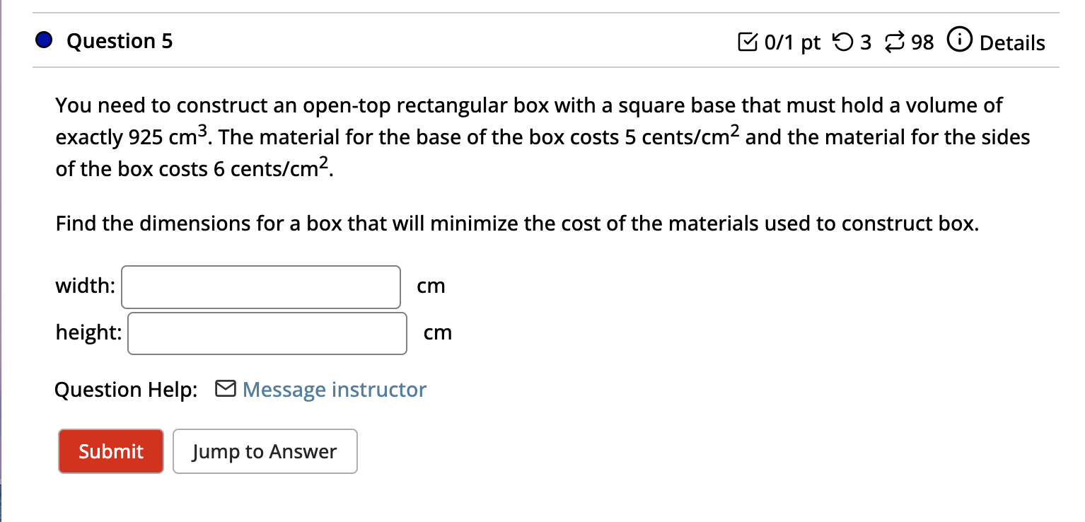 You need to construct an open-top rectangular box | Chegg.com