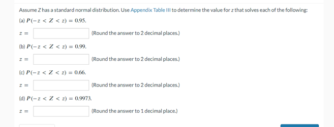 Solved Assume Z has a standard normal distribution, Use | Chegg.com