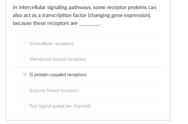 Solved In intercellular signaling pathways, some receptor | Chegg.com