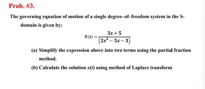 Solved The governing equation of motion of a single | Chegg.com