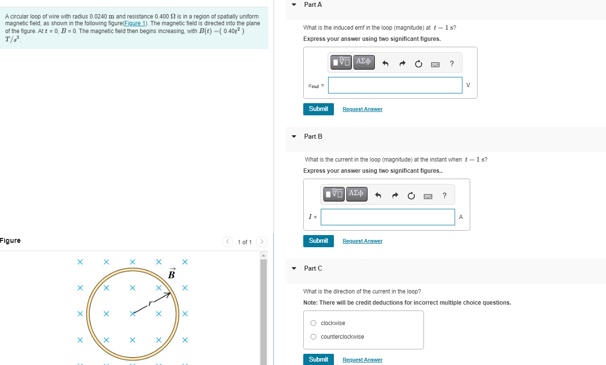 Solved A circular loop of wire with radius 0.0240 m and | Chegg.com