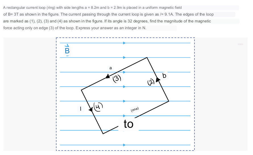 Solved A rectangular current loop (ring) with side lengths a | Chegg.com