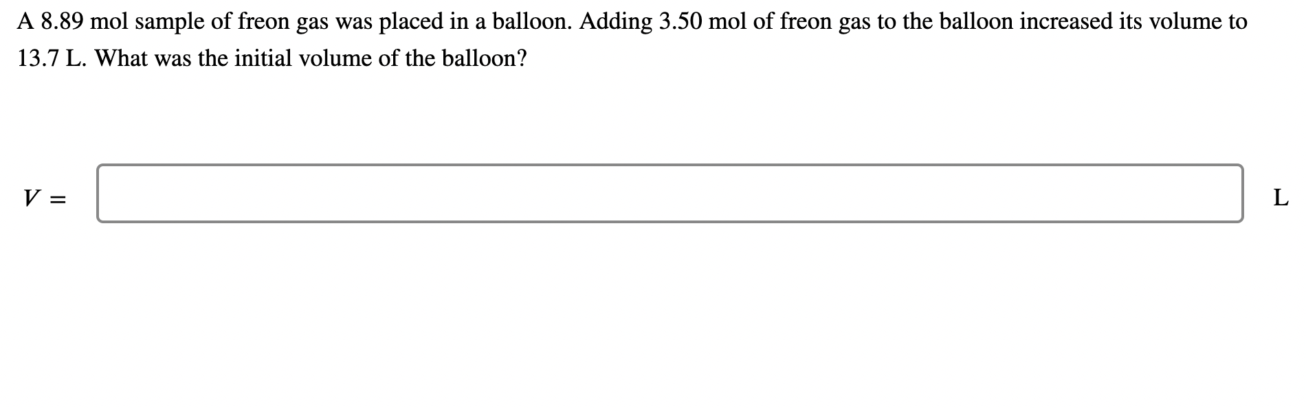 Solved A 8.89 mol sample of freon gas was placed in a | Chegg.com