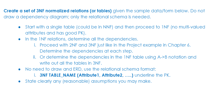 Solved Database mgmt Create a set of 3NF normalized | Chegg.com