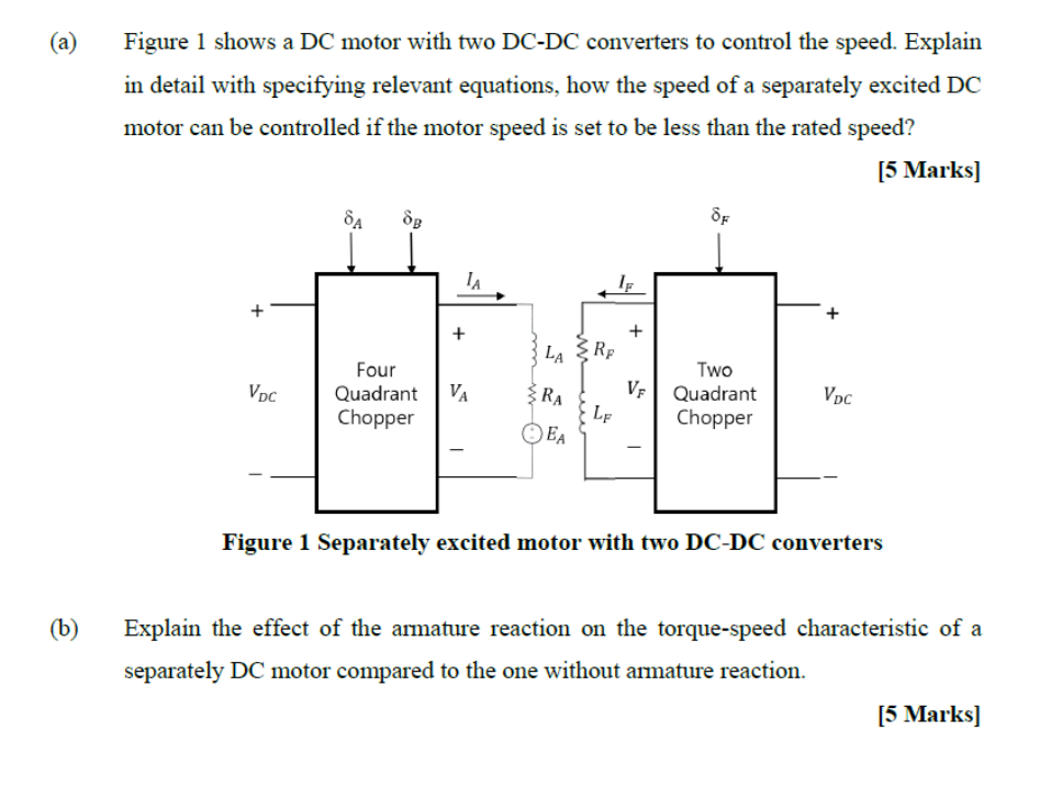 Solved (a) Figure 1 shows a DC motor with two DC-DC | Chegg.com