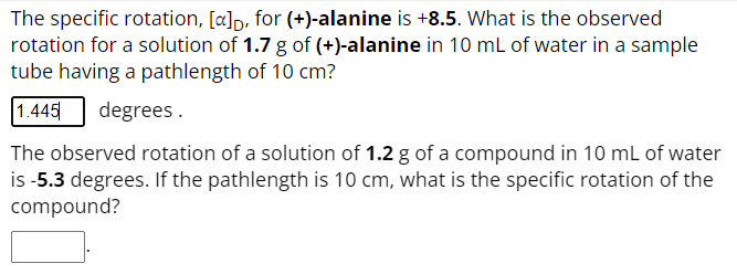 Solved The specific rotation, [α]D, for sucrose is +67 . | Chegg.com