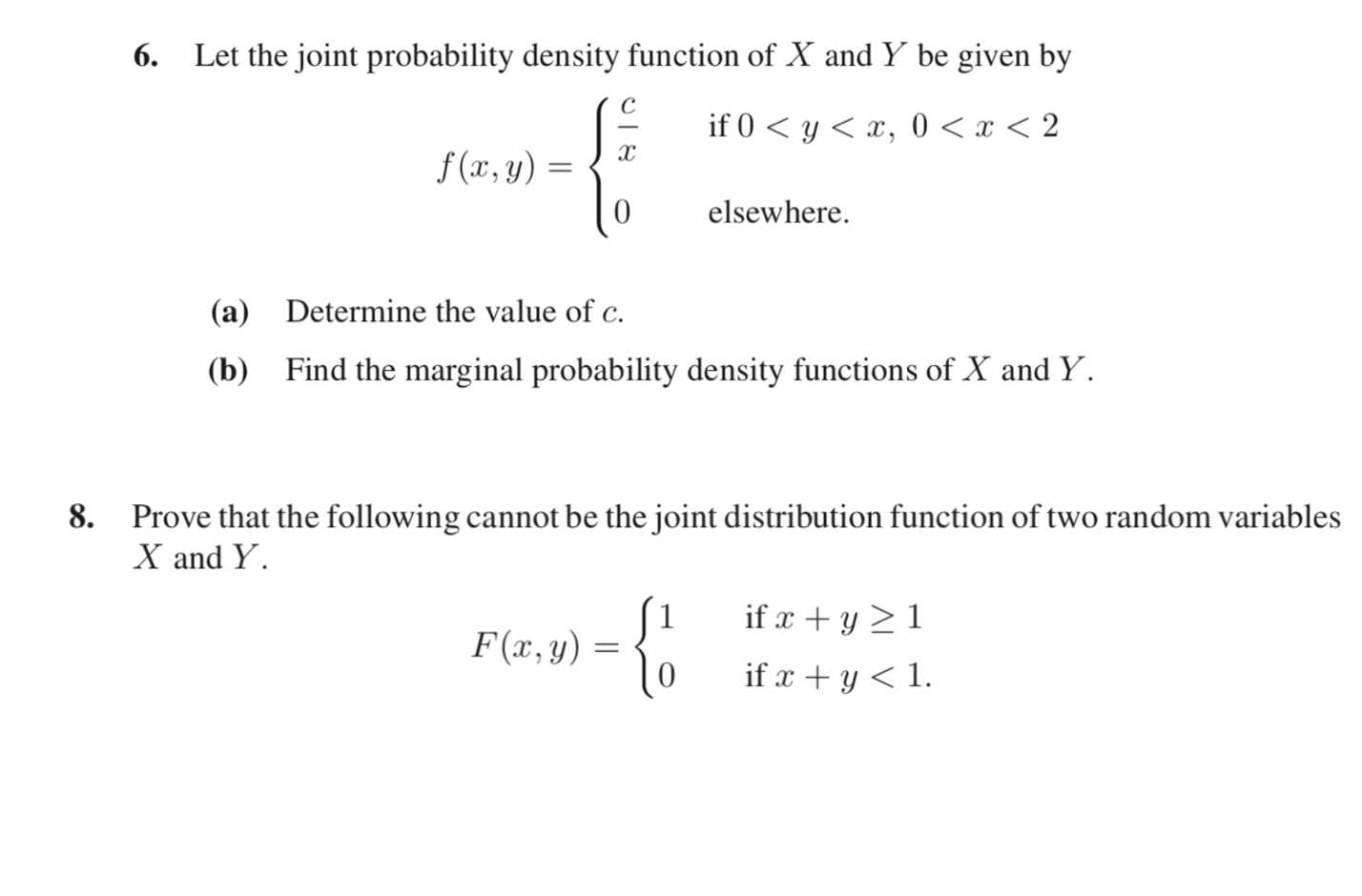 Solved 6. Let the joint probability density function of X | Chegg.com