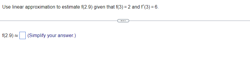 Solved Use linear approximation to estimate f(2.9) given | Chegg.com